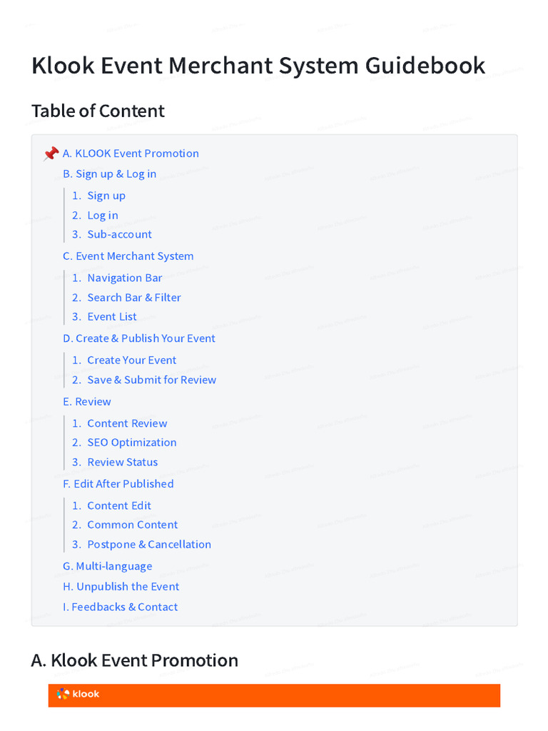 Klook Event Merchant System Guidebook | PDF | Search Engine ...