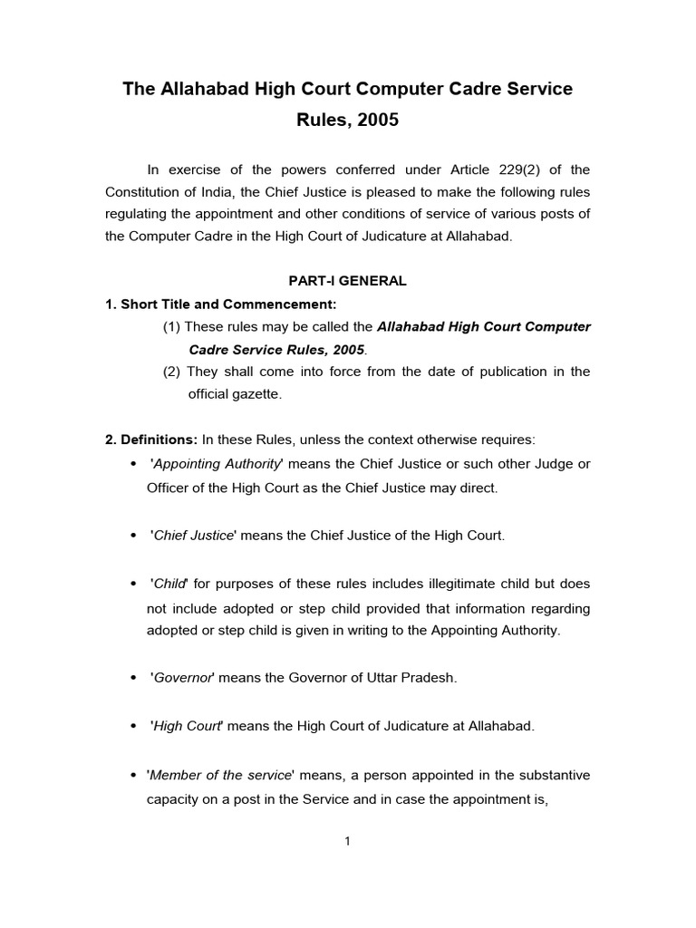 Allahabad High Court Computer Cadre Service | PDF | Academic Degree ...
