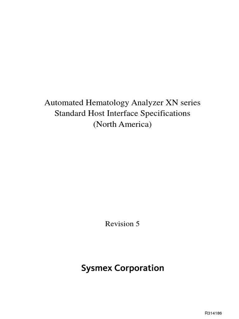 XN Series Standard Host Interface Specifications - NA - Ver5 (R314186 ...