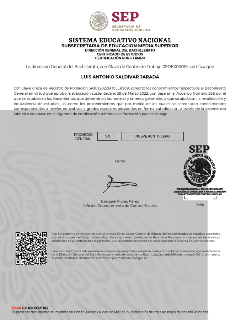 Certificado de Bachillerato en México | PDF | Plan de estudios