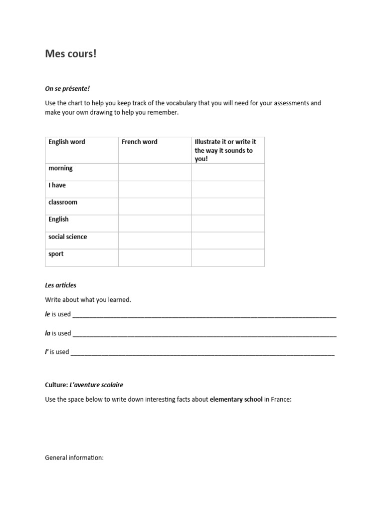 2.01 french note guide | PDF | Linguistics | Human Communication