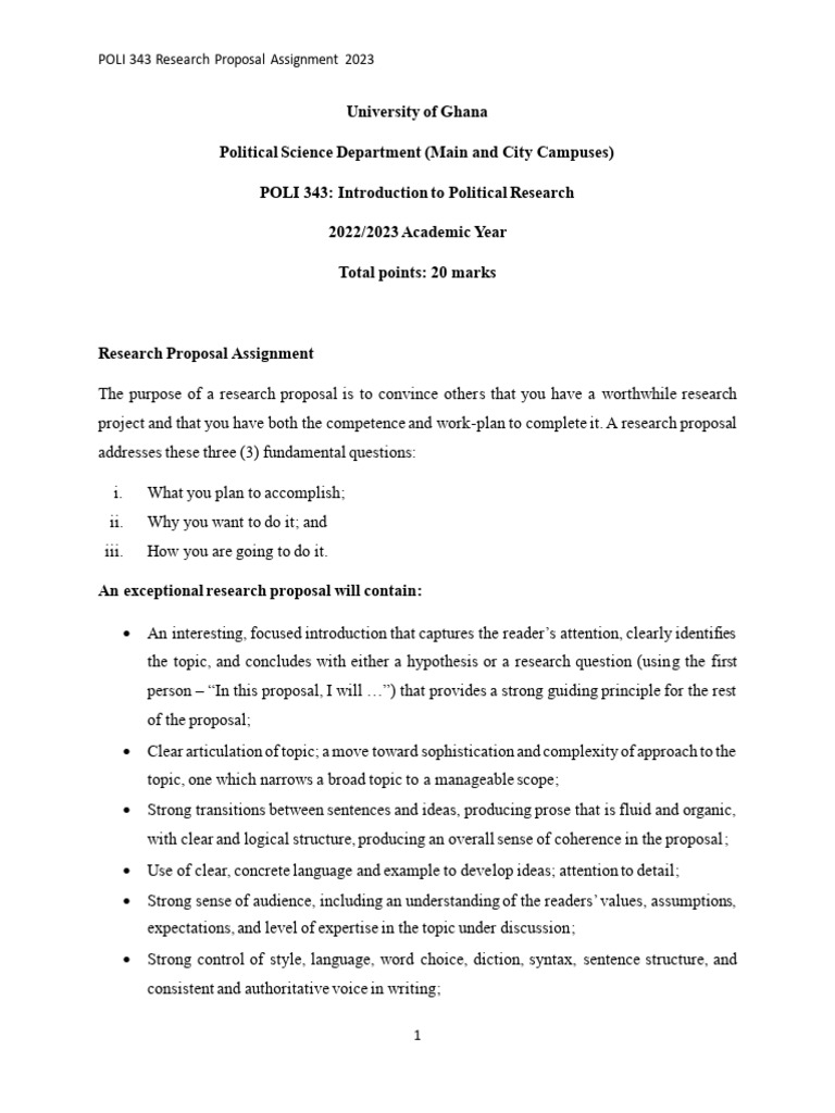 POLI 343 Research Proposal 2023 | PDF | Citation | Syntax