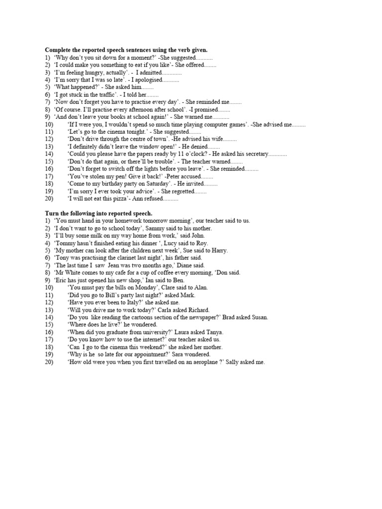 Direct Speech Sentences Using The Verb Given-1 | PDF