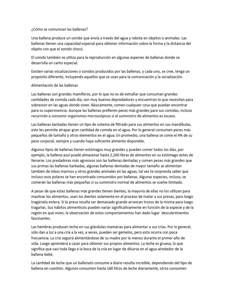 Cómo Se Comunican Las Ballenas | PDF | Branquia | Pulmón