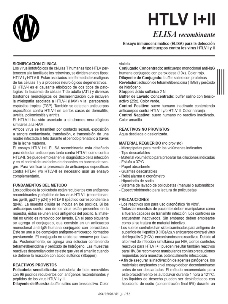 Inserto HTLV I-II | PDF