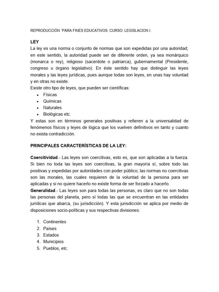 Que Es Una Ley, Caracteristicas y Creación | PDF | El proceso de ...