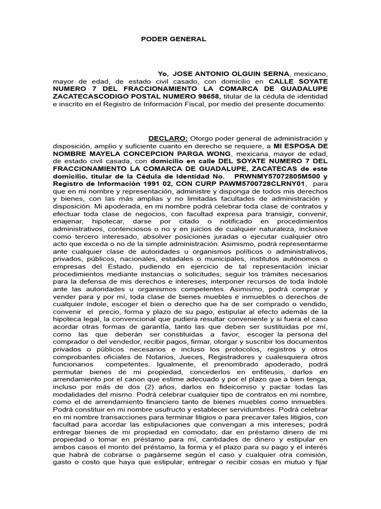 Poder General Cris | Descargar gratis PDF | Propiedad | Bancos