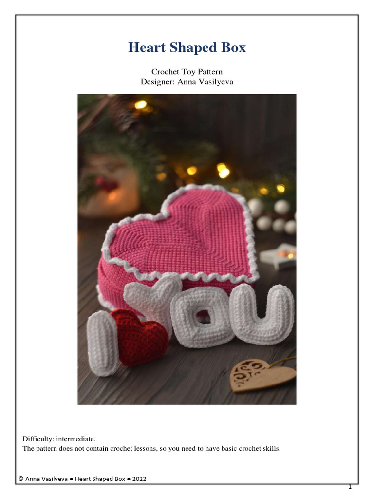 Heart Shape Box | Download Free PDF | Crochet | Yarn