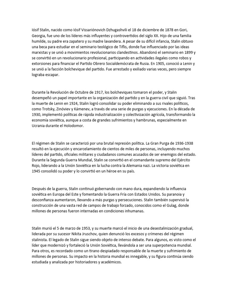 Iósif Stalin | PDF | Joseph Stalin | Unión Soviética