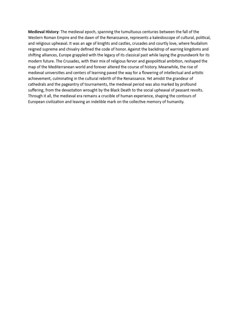 Overview of Medieval History | PDF