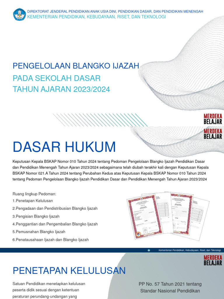 Pengelolaan Blangko Ijazah SD 2024 | PDF