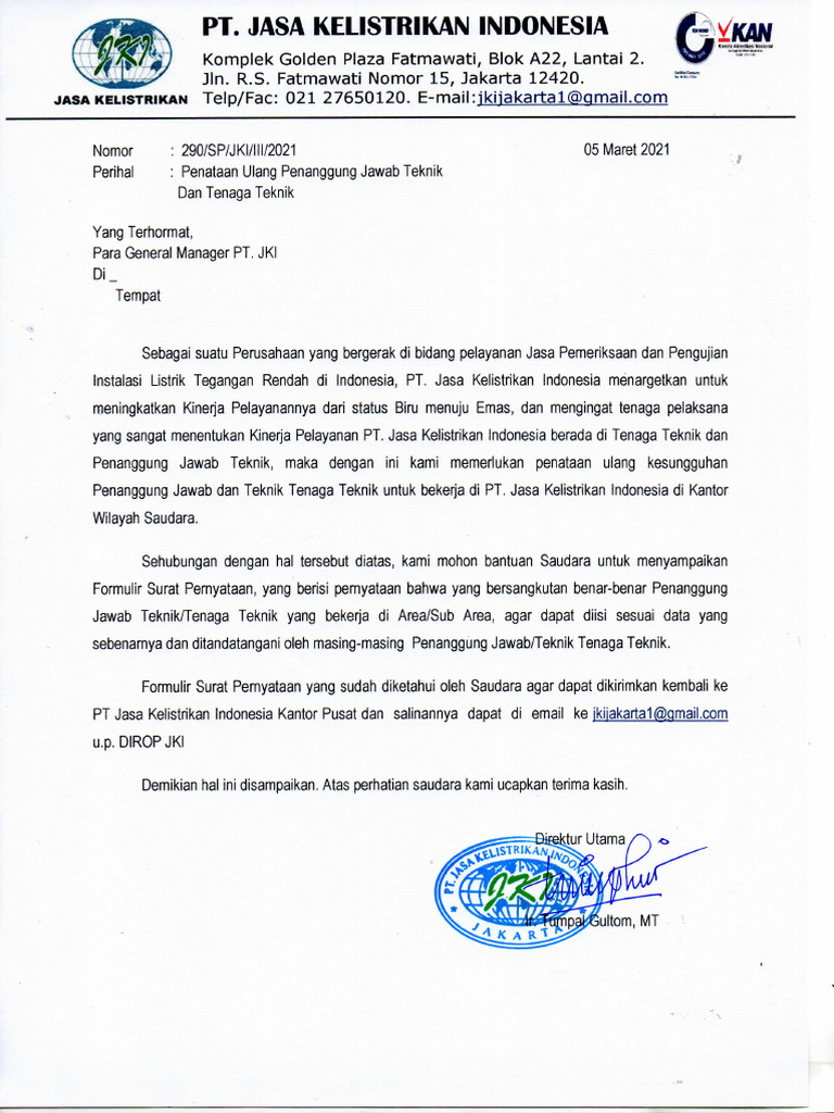 Scan Surat 290 - Penataan Ulang PJT&TT322 | PDF