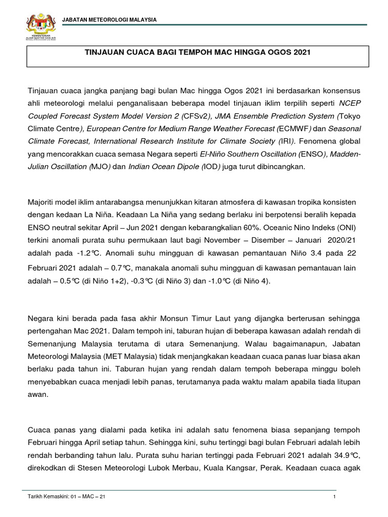 Contoh Tinjauan Cuaca | PDF