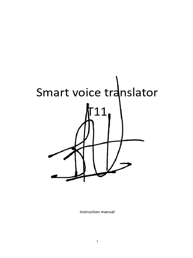 Smart Voice Translator T11: Instruction Manual | PDF | Electromagnetic ...