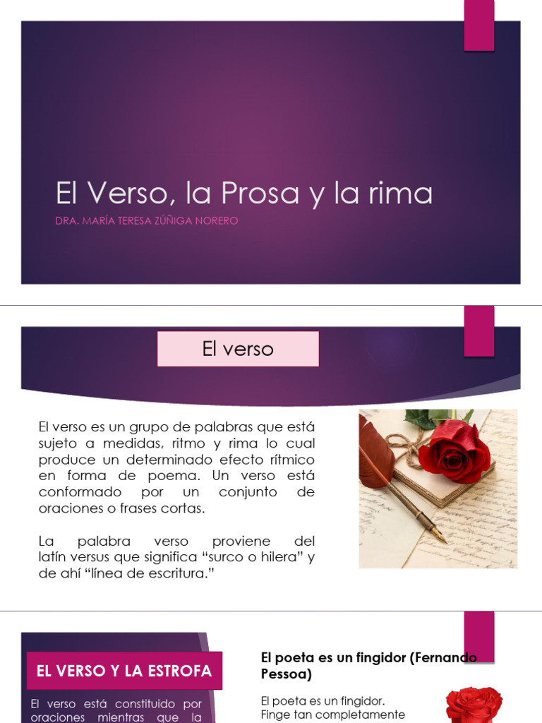 El Verso, La Prosa y La Rima | PDF | Poesía | Prosa