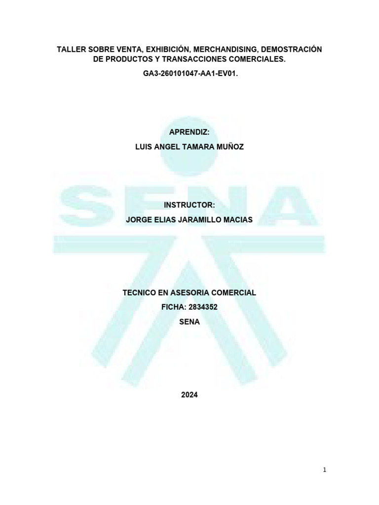 Evidencia GA3 260101047 AA1 EV01 | Descargar gratis PDF | Marketing ...