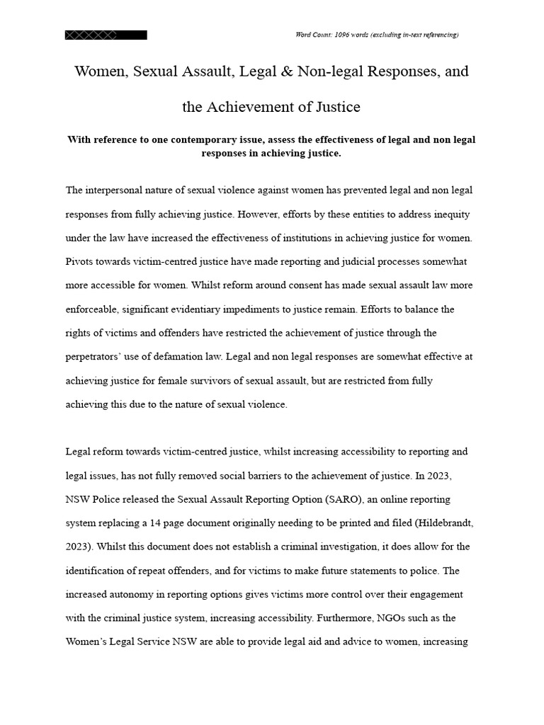 Task 2 Year 11 Legal Studies | PDF | Sexual Assault | Crimes