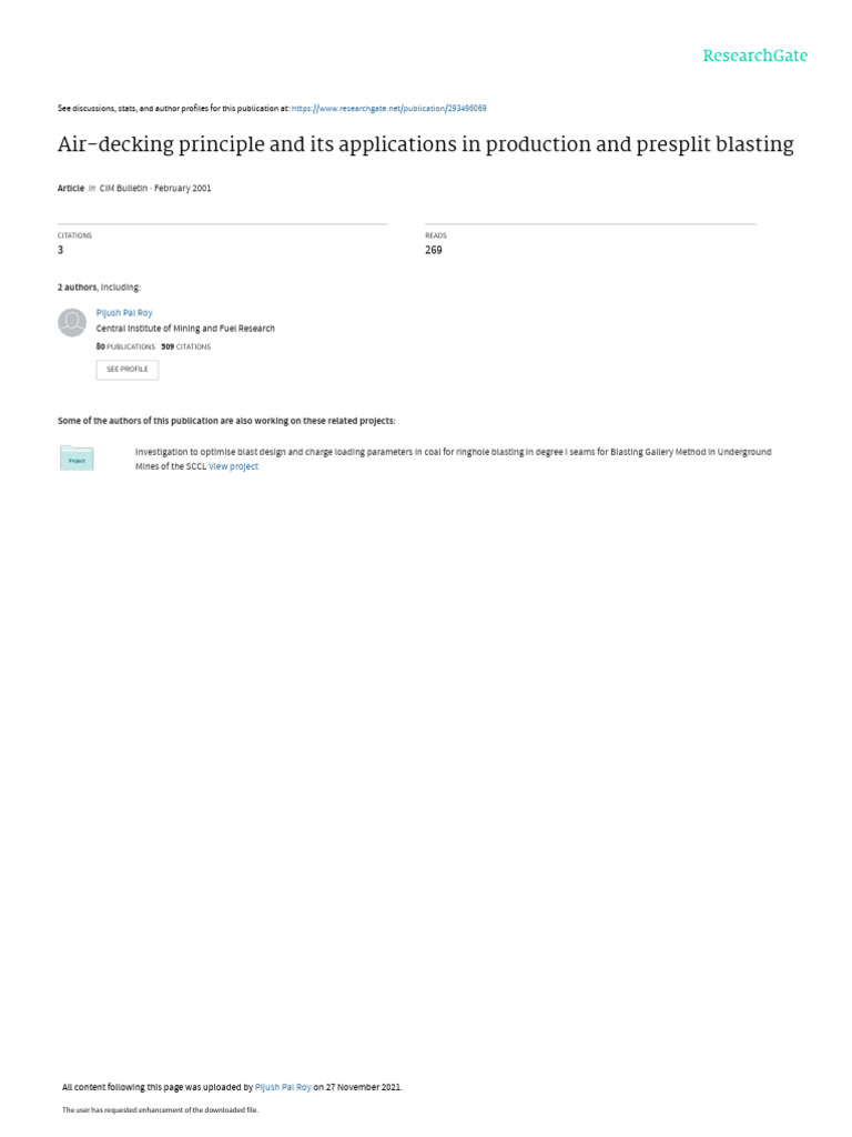 Air-Decking in Blasting Techniques | PDF | Explosion | Coal Mining