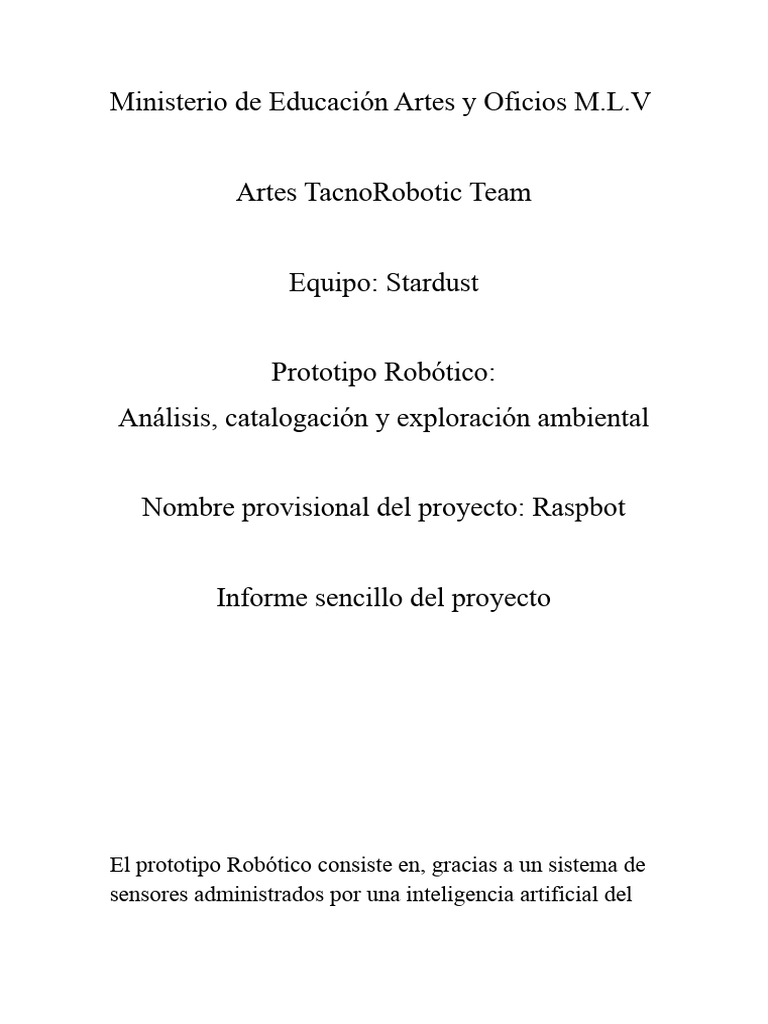 Raspbot Informe Simple y Basico | PDF | Arduino | Sensor