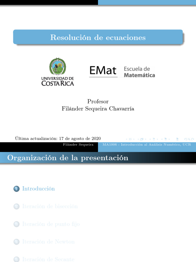 P04 Resolucion Ecuaciones | PDF | Análisis numérico | Ecuaciones