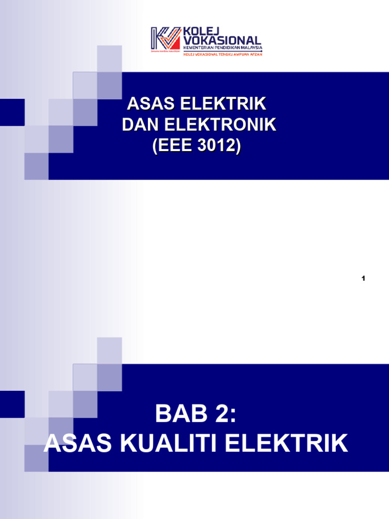Chapter 2 Asas Kualiti Elektrik | PDF