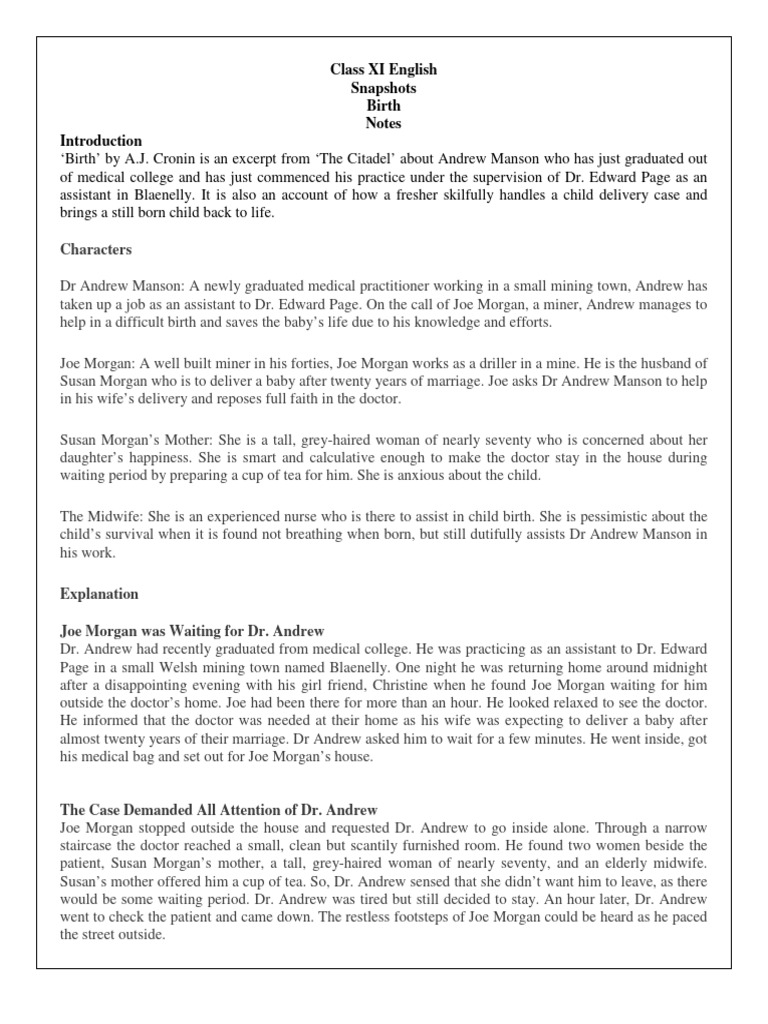 11 English - Birth - Notes | PDF | Mind