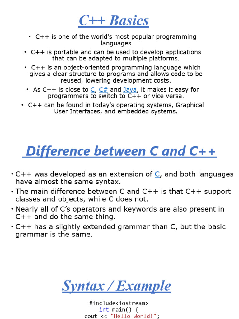 C++ Basics | Pdf | C++ | Systems Architecture