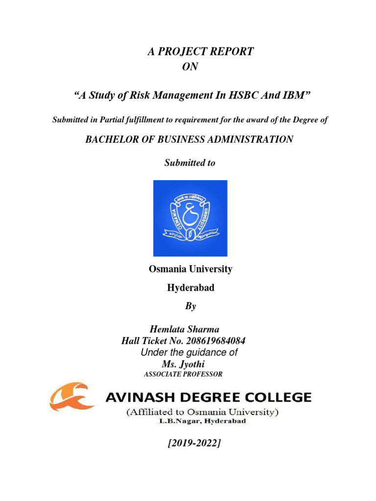 BBA FINAL Project | Download Free PDF | Financial Risk | Risk