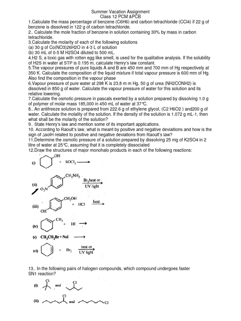 12 Chemistry Hw | PDF | Applied And Interdisciplinary Physics | Materials