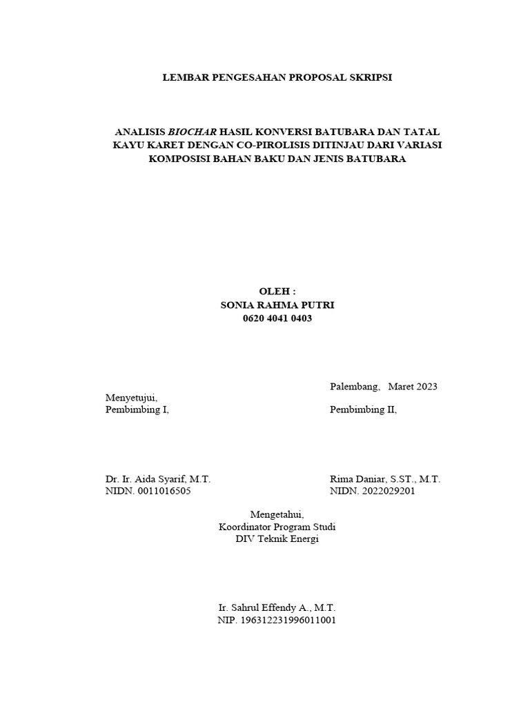 LEMBAR PENGESAHAN PROPOSAL SKRIPSI | PDF