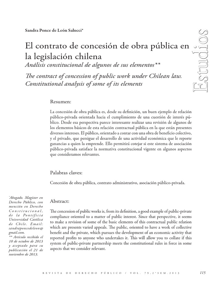 Analisis Constitucional Concesión de Obra Pública | PDF | Constitución ...