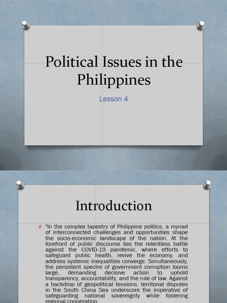 Political Issues in The Philippines Lesson 4 | PDF | Cost Of Living ...