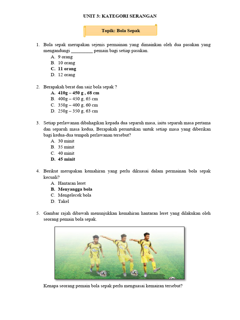 Ting.1 PJ Unit 3 (Kategori Serangan) | PDF