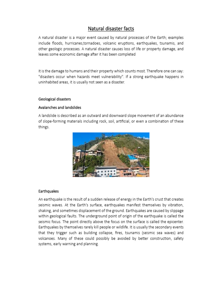 Natural disaster facts | Download Free PDF | Natural Disasters ...