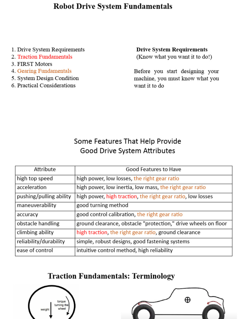 Robot Drive System Fundamentals | PDF | Force | Weight