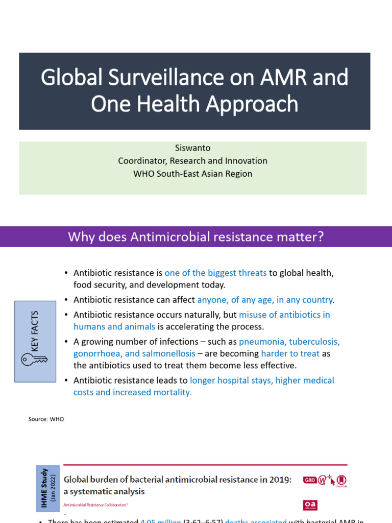 Global Surveillance On AMR and One Health Approach. | PDF ...