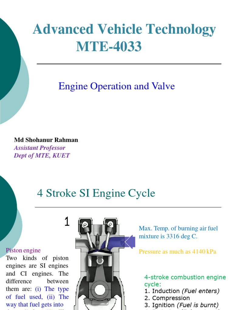 Engine Operation and Valve Mechanics | PDF | Internal Combustion Engine ...