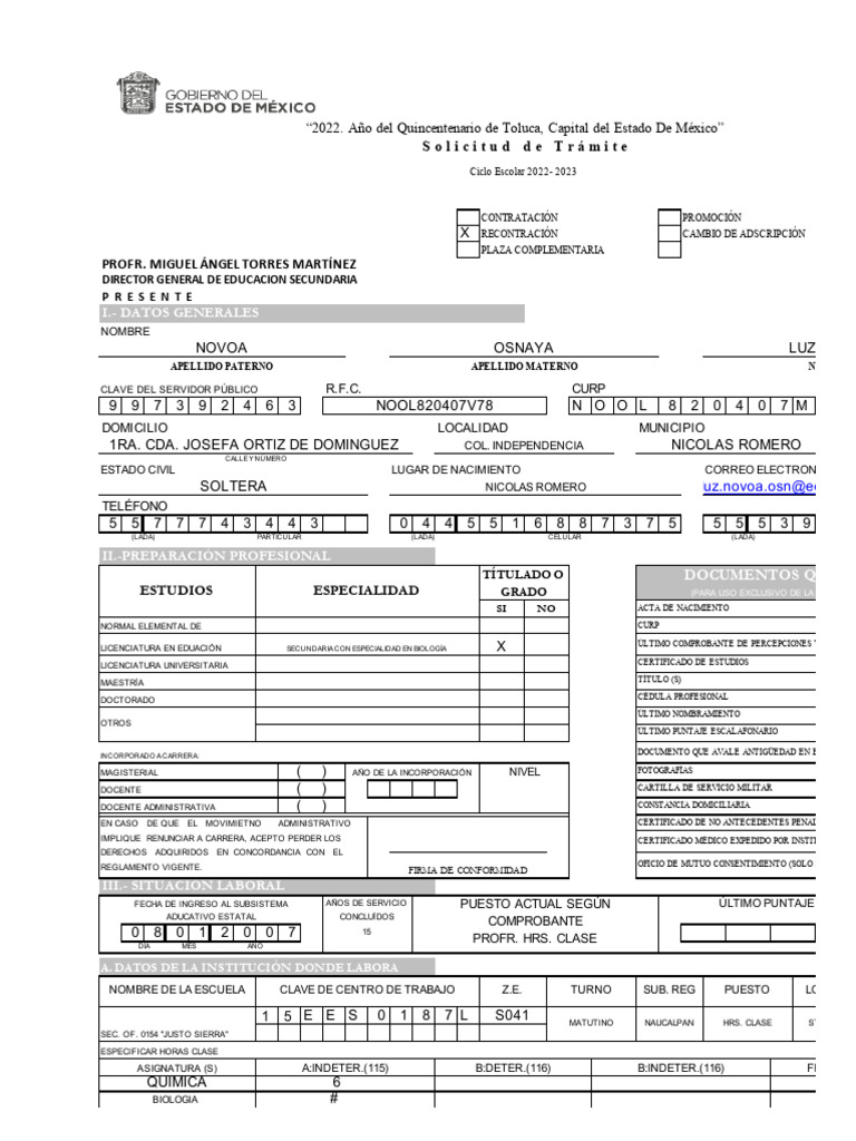 ACopia de 3. Solicitud de Empleo OFICIAL | PDF | Etapas educativas ACopia de 3. Solicitud de Empleo OFICIAL | PDF | Etapas educativas