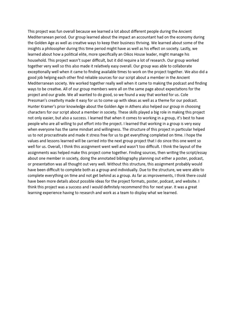 HIST Tech & Civ 1 Reflection Paper | PDF | Cognition