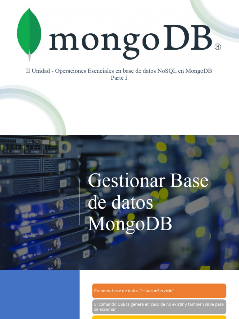 Ii Unidad Operaciones Esenciales En Base De Datos Nosql Mongodb Parte I Pdf Mongo Db