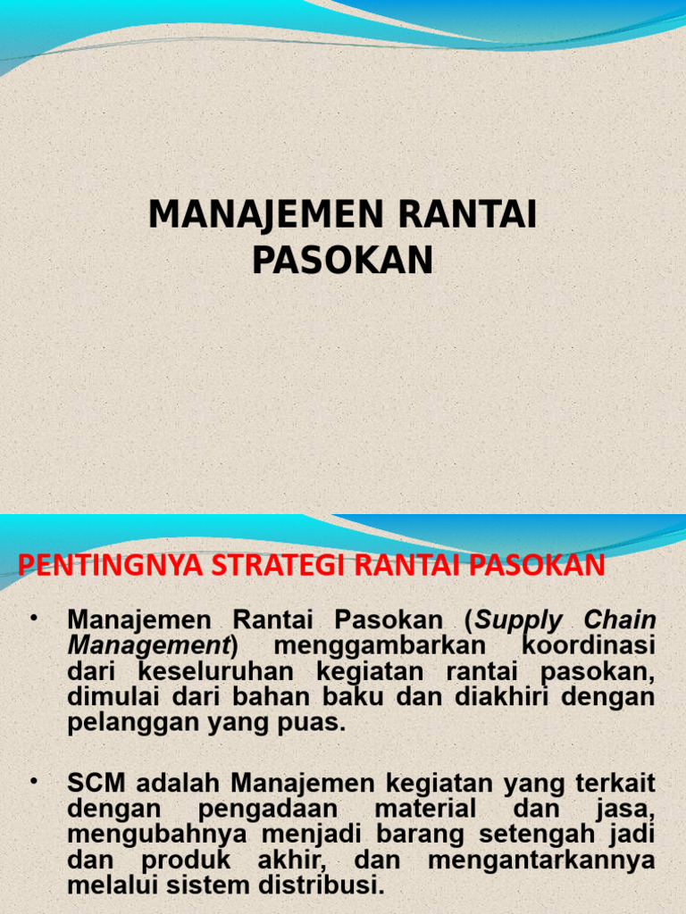 Strategi Efektif Manajemen Rantai Pasokan | PDF | Bisnis | Pengelolaan Keuangan & Uang