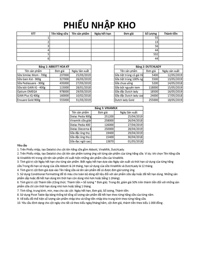 Phiếu Nhập Kho | PDF