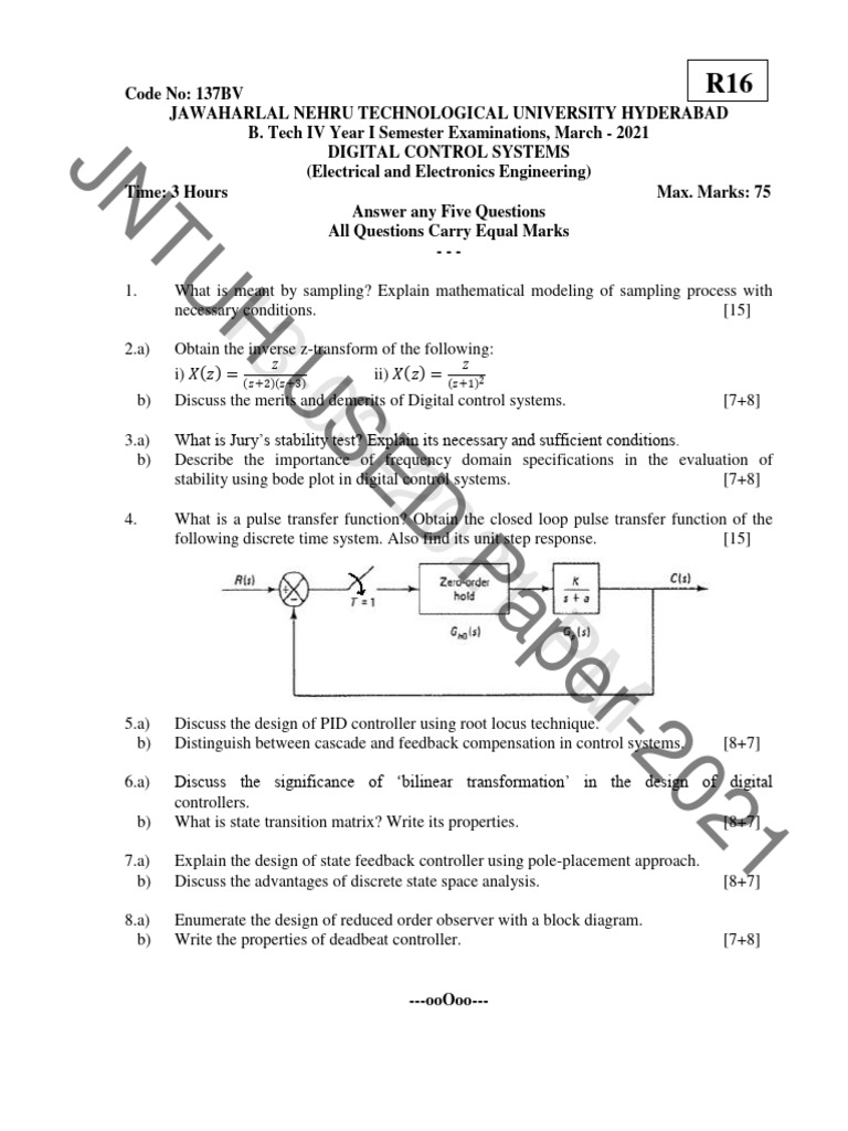 Digital Control System 3 Pdf Control Theory Signal Processing