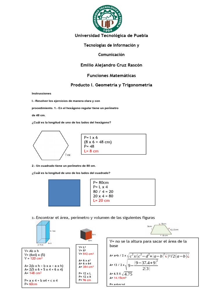 Unidada1 Ejercicios Matematicas Pdf Geometría Triangular