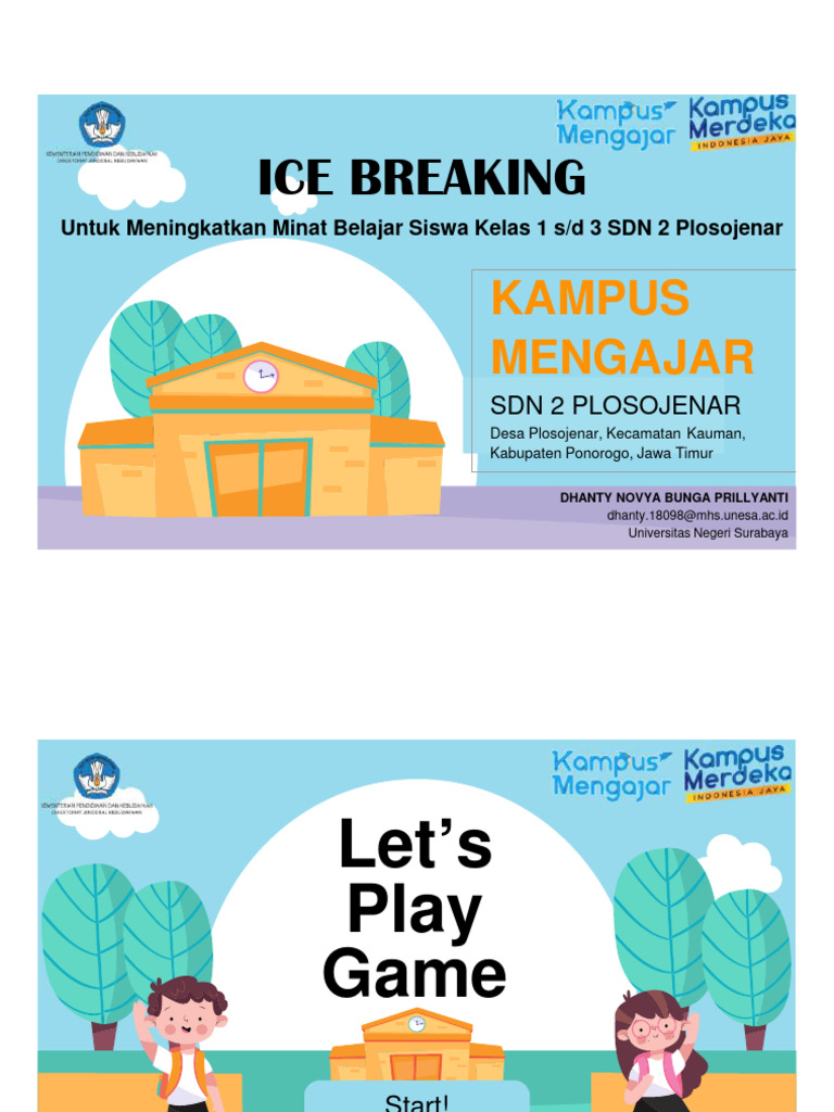 Ice Breaking untuk Kelas 1 SD | PDF