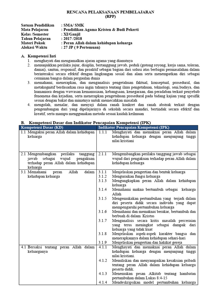 RPP KLS Xi K-13 Revisi | PDF | Kesehatan Holistik