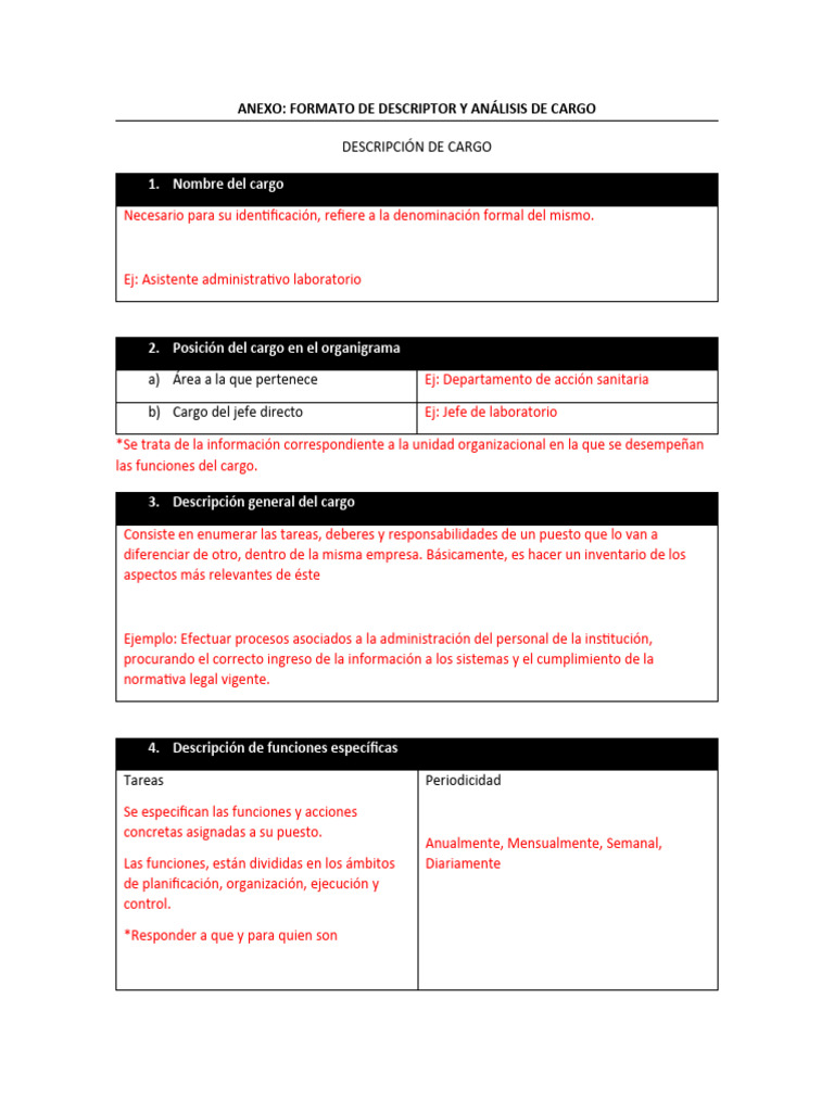 DESCRIPCIÓN DE CARGO- COMO RESPONDER | PDF | Planificación | Business