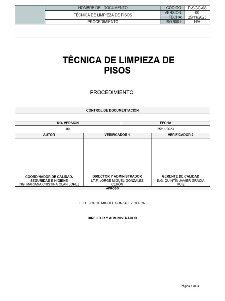 Procedimiento de Limpieza de Pisos AXOMA | PDF | Tecnología