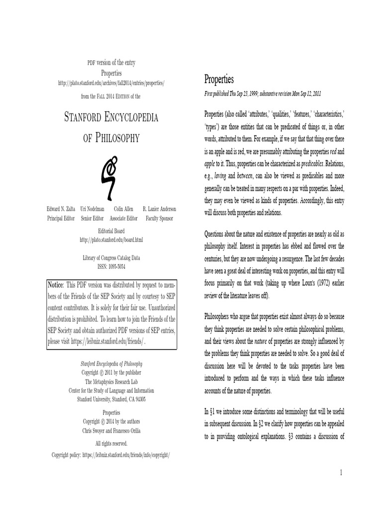 Properties A4 | PDF | Proposition | Ontology