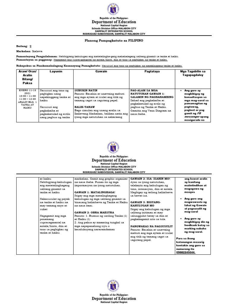 2QLP.Filipino week 2 | PDF